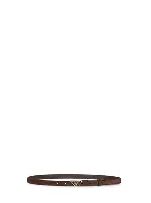 Prada Accessori Pelletteria Dark Brown Suede Belt - Multicolor