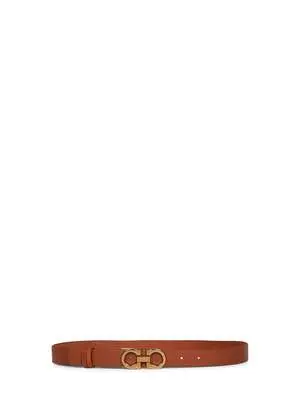 FERRAGAMO Camel Suede Gancini Belt