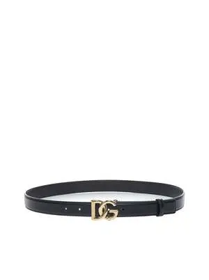 Dolce & Gabbana Calfskin Belt With Dg Logo - Multicolor