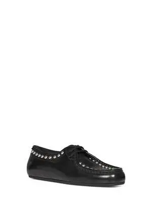 JIL SANDER Black Leather Loafers With Studs