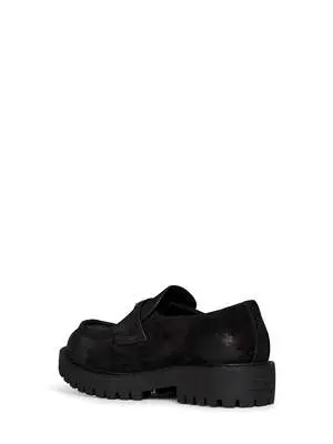 Prada Calzature Black Vintage-effect Nubuck Loafers