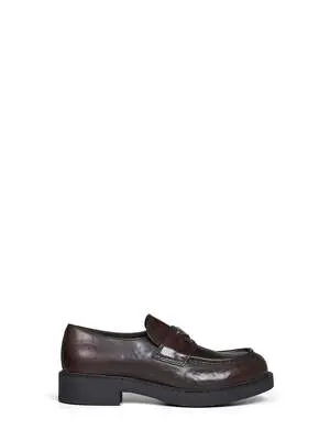 Prada Calzature Brown Nappa Leather Chocolate Loafers - Multicolor
