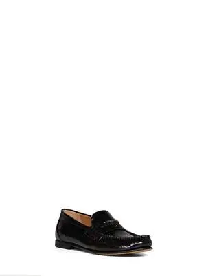 Fendi Black Shiny Calf Leather Scrunch Loafers