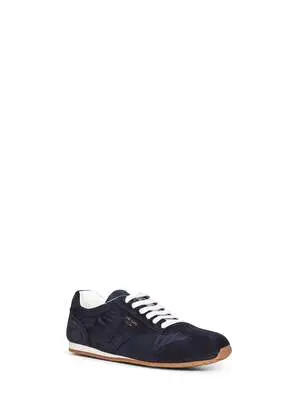 Prada Calzature Blue Re-nylon And Suede Sneakers