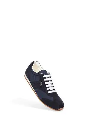 Prada Calzature Blue Re-nylon And Suede Sneakers