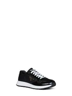 Prada Calzature Black Re-nylon And Brushed Leather Prax 01 Sneakers - Multicolor
