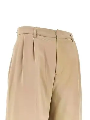 BSTROY Pleated Wide-leg Trousers - Neutrals