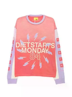 DIET STARTS MONDAY Logo-print Panelled Sweater - Red