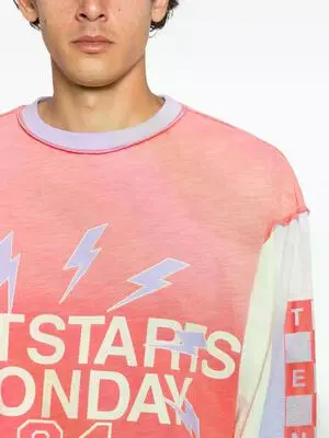 DIET STARTS MONDAY Logo-print Panelled Sweater