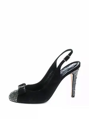 GINA Crystal-embellished Slingback Pumps - Black