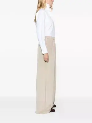 Max Mara Relaxed-fit Heavy Silk Trousers Stone