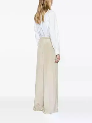 Max Mara Relaxed-fit Heavy Silk Trousers Stone
