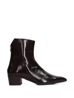 EVALUNA Patent-finish Ankle Boots - Red