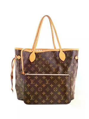 LOUIS VUITTON Neverfull Nm Monogram Canvas Mm Tote Bag - Brown