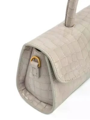 By Far Mini Longa Crocodile-effect Tote Bag