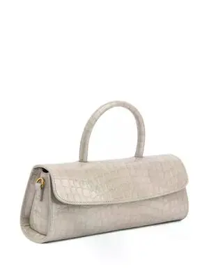 By Far Mini Longa Crocodile-effect Tote Bag - Neutrals