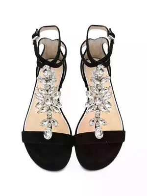 JIMMY CHOO Averie Embellished T-strap Sandals