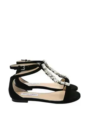JIMMY CHOO Averie Embellished T-strap Sandals