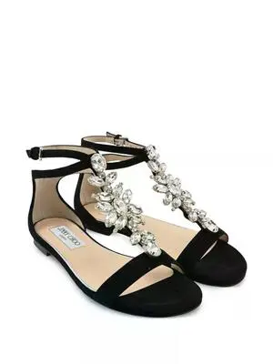 JIMMY CHOO Averie Embellished T-strap Sandals