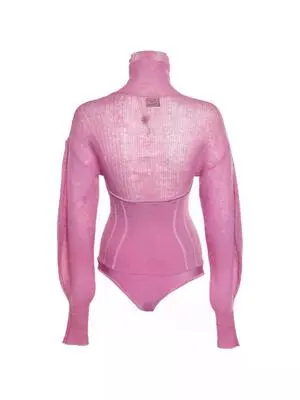 Herve Leger Paneled Turtleneck Bodysuit