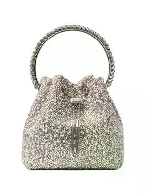 JIMMY CHOO Bon Bon Crystal-embellished Bucket Bag