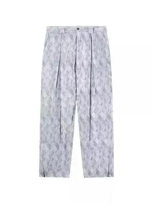 Giorgio Armani Geometric-pattern Pleated Trousers