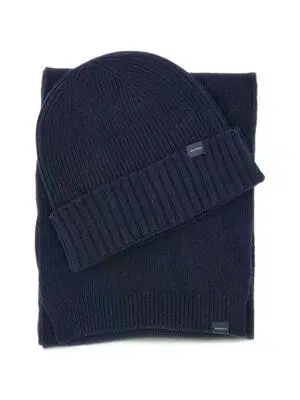 Woolrich Ribbed-knit Beanie Hat And Scarf