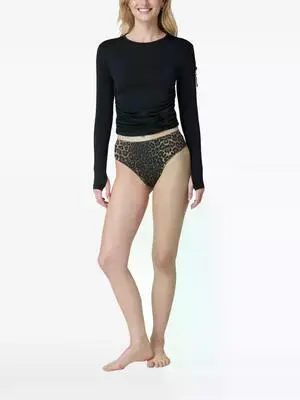 WATSKIN Poppy Ruched-side Rashguard - Black