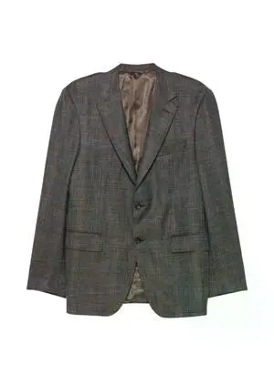 Canali Check-pattern Single-breasted Blazer - Brown