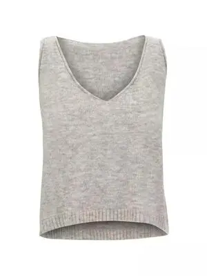 MAURIZIO MYKONOS Ribbed-hem V-neck Top