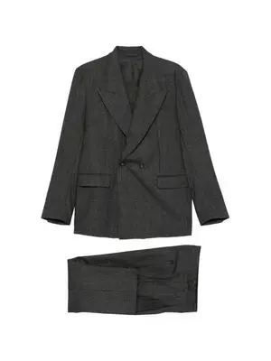 MARSEM Double-breasted Check-pattern Suit - Grey