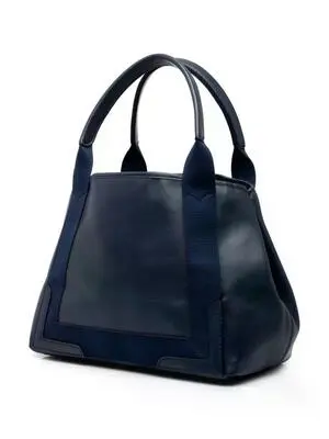 Balenciaga 2016 Calfskin Perforated Navy Cabas Tote S Handbag