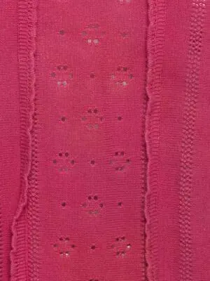 Red Valentino Ruffle-trim Pointelle-knit Sweater