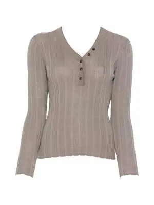 IVORY PARIS Vera Ribbed-knit Sweater - Grey