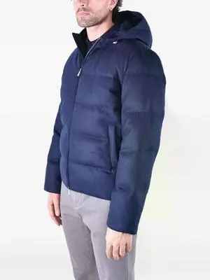 Eleventy Hooded Padded Coat - Blue