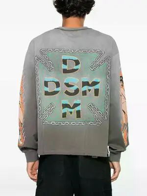DIET STARTS MONDAY Skull-print Long-sleeve T-shirt
