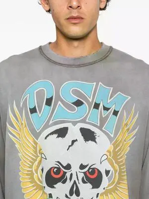 DIET STARTS MONDAY Skull-print Long-sleeve T-shirt
