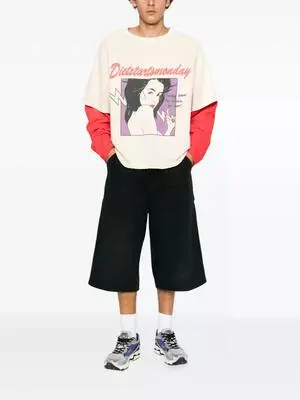 DIET STARTS MONDAY Graphic-print Layered T-shirt