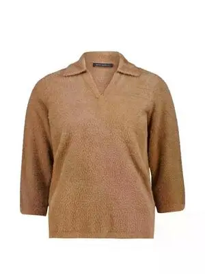 BETTY BARCLAY Bouclé-knit V-neck Sweater - Brown