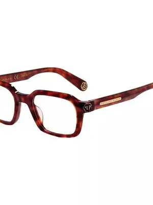 Philipp Plein Tortoiseshell-effect Geometric-frame Glasses