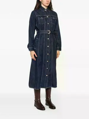 Gant Belted Denim Midi Dress