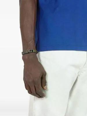 FERRAGAMO Logo-plaque Leather Bracelet