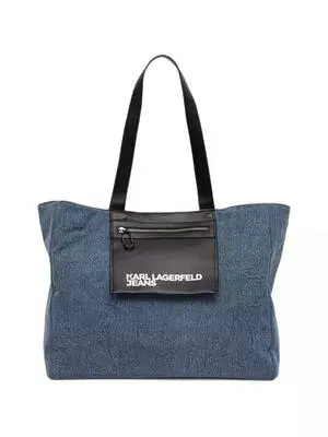 Karl Lagerfeld Logo-print Denim Tote Bag