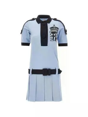 Vaquera Crest Pleated Belted Mini Dress