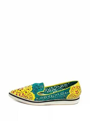 NICHOLAS KIRKWOOD Floral-design Laser-cut Sneakers - Yellow