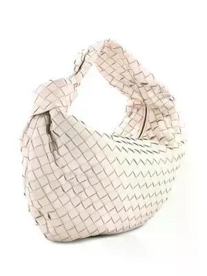 Bottega Veneta Bv Jodie Intrecciato Nappa Medium Hobo Bag - White