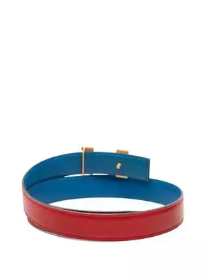 Hermès 1996 Box Calf And Courchevel Constance H Reversible Belt