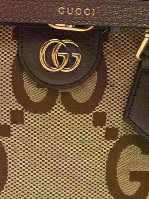 Gucci Small Bamboo Diana Gg Jumbo Canvas Tote Bag