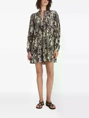 MARIA CHER Quilaquina Lupe Abstract-print Mini Dress - Neutrals