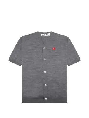 Comme Des Garçons Heart-patch Short-sleeve Cardigan